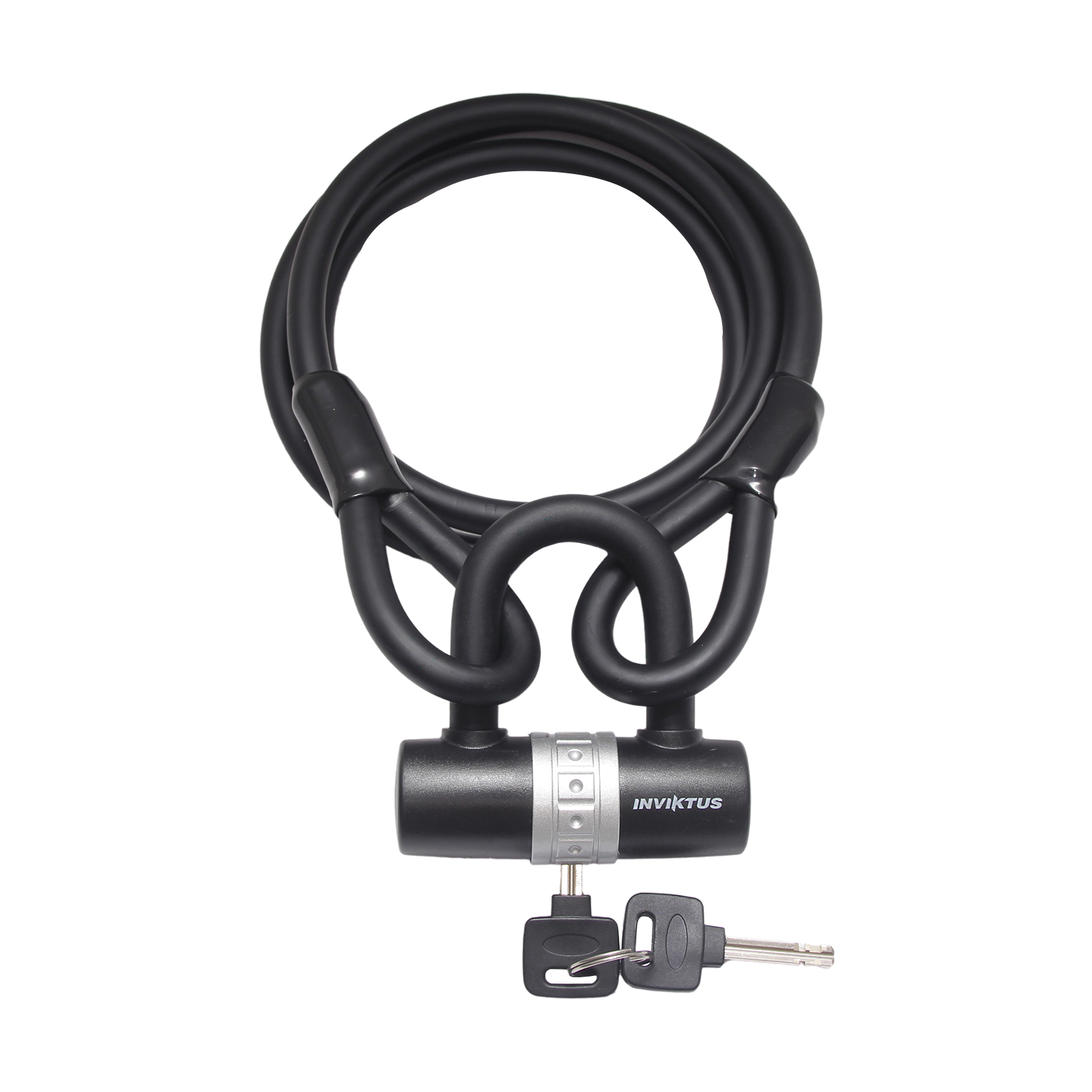 Cadeado Espiral com Suporte e Chave 8 mm x 1 metro em Aço Inviktus ...